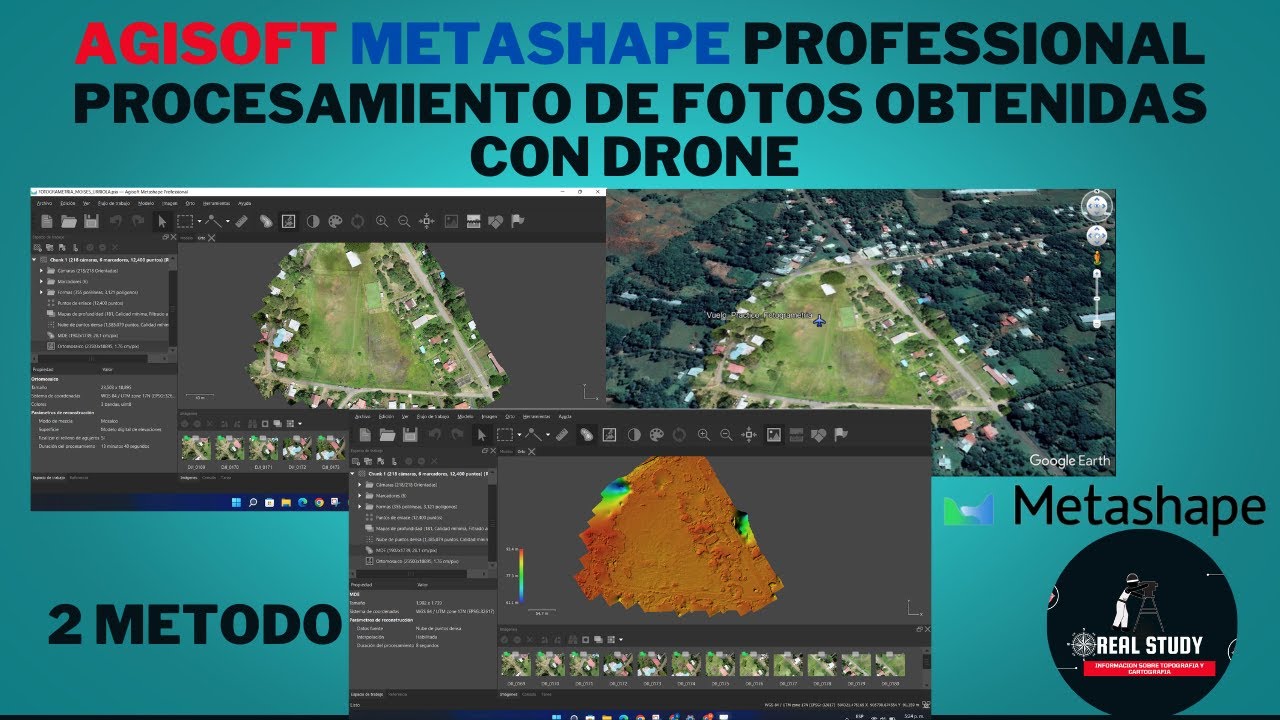 Tutorial Agisoft + Flujo de Trabajo⛰️,Nube de Puntos Densa, MDE, Curvas ...