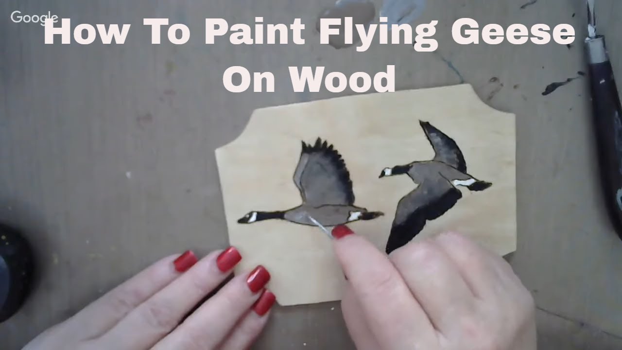 How To Paint Flying Geese on a Wood Plaque - YouTube