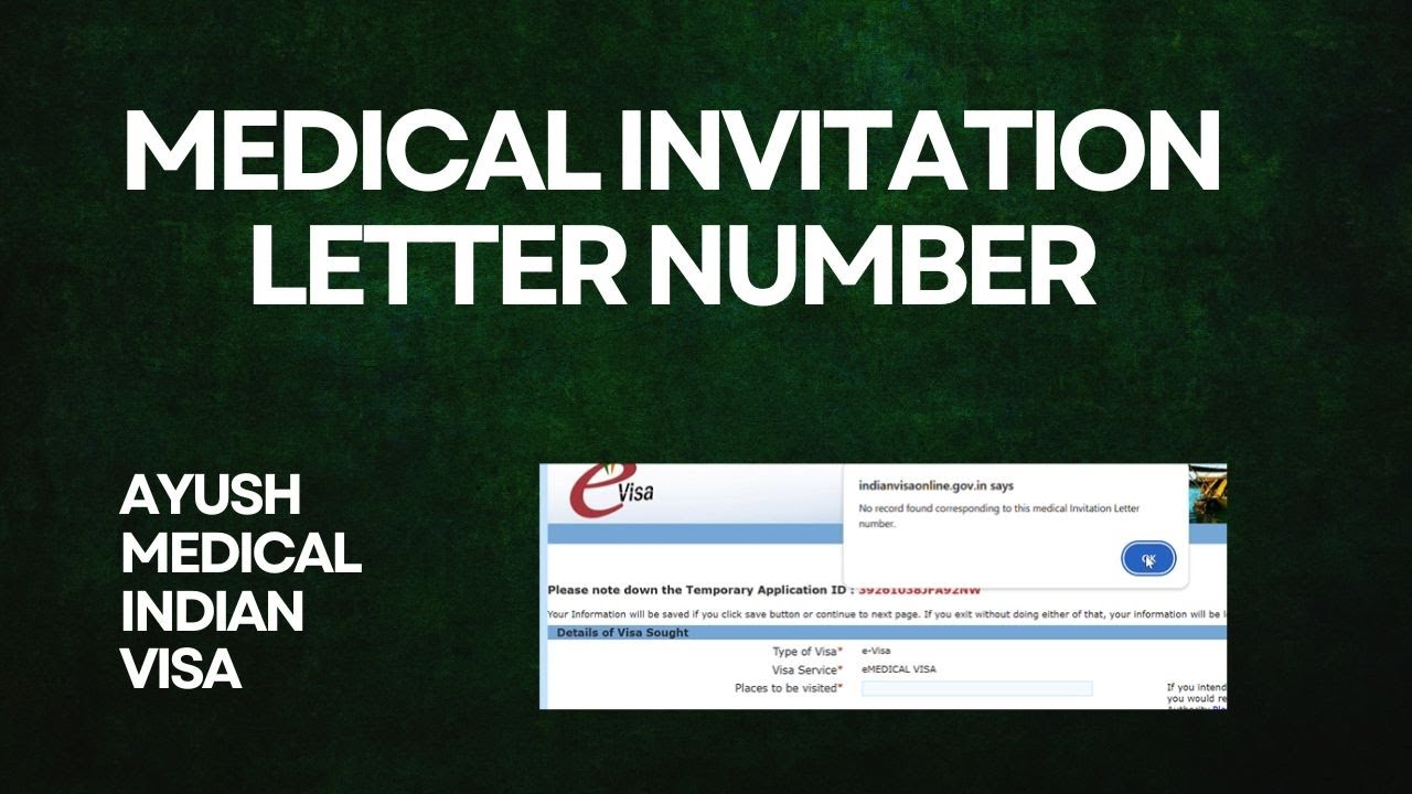 No record found corresponding to this medical invitation letter number ...