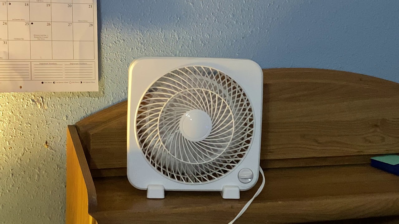 Mainstays box fan white - YouTube