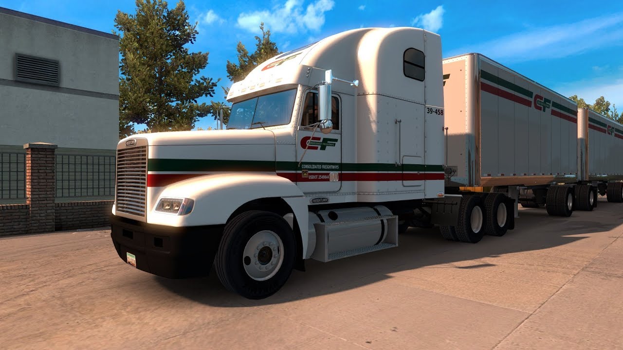 American Truck Simulator Consolidated Freightways Doubles - YouTube
