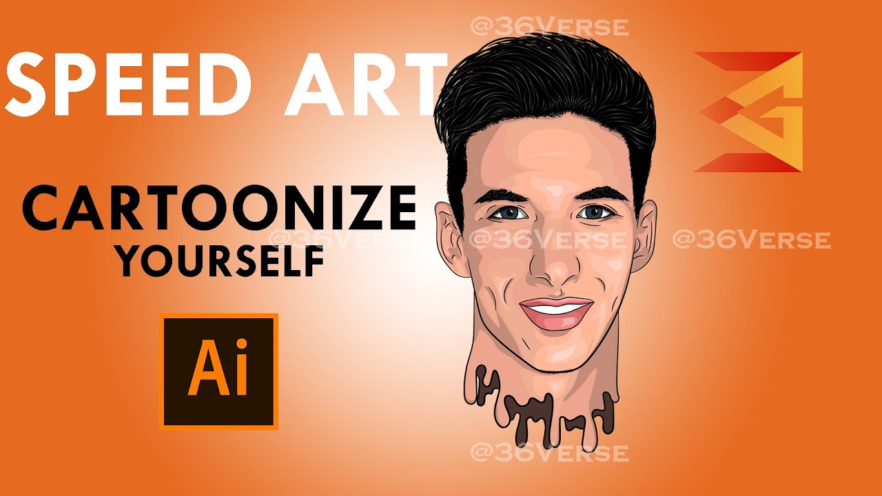 How To Cartoonize Yourself Speed Art Adobe Illustrator Youtube