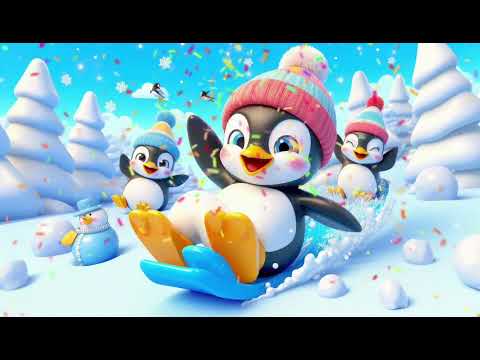 "Penguin Slide Party ️🐧 Fun Kids Song & Dance! | Sing Along & Waddle ...