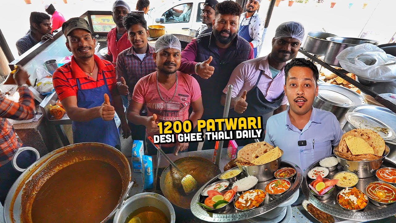 MOST UNIQUE Street Food India 😍 Patwari Desi Ghee Thali, Dal Makhan ...