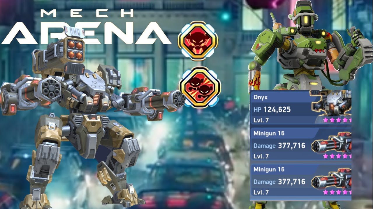New Mech And Weapon⚡Onyx⚡Minigun 16⚡Godlike⚡Mech Arena - YouTube
