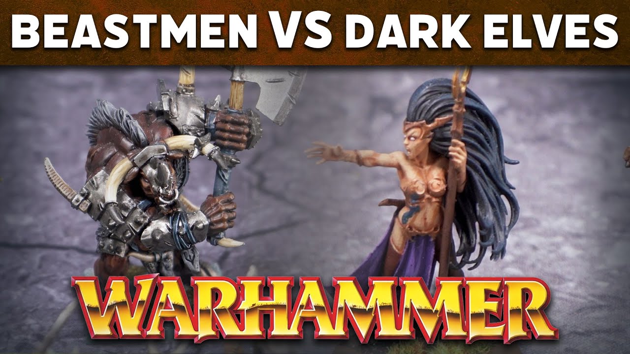 Beastmen vs Dark Elves Warhammer Fantasy 8th Edition Live Battle Report ...