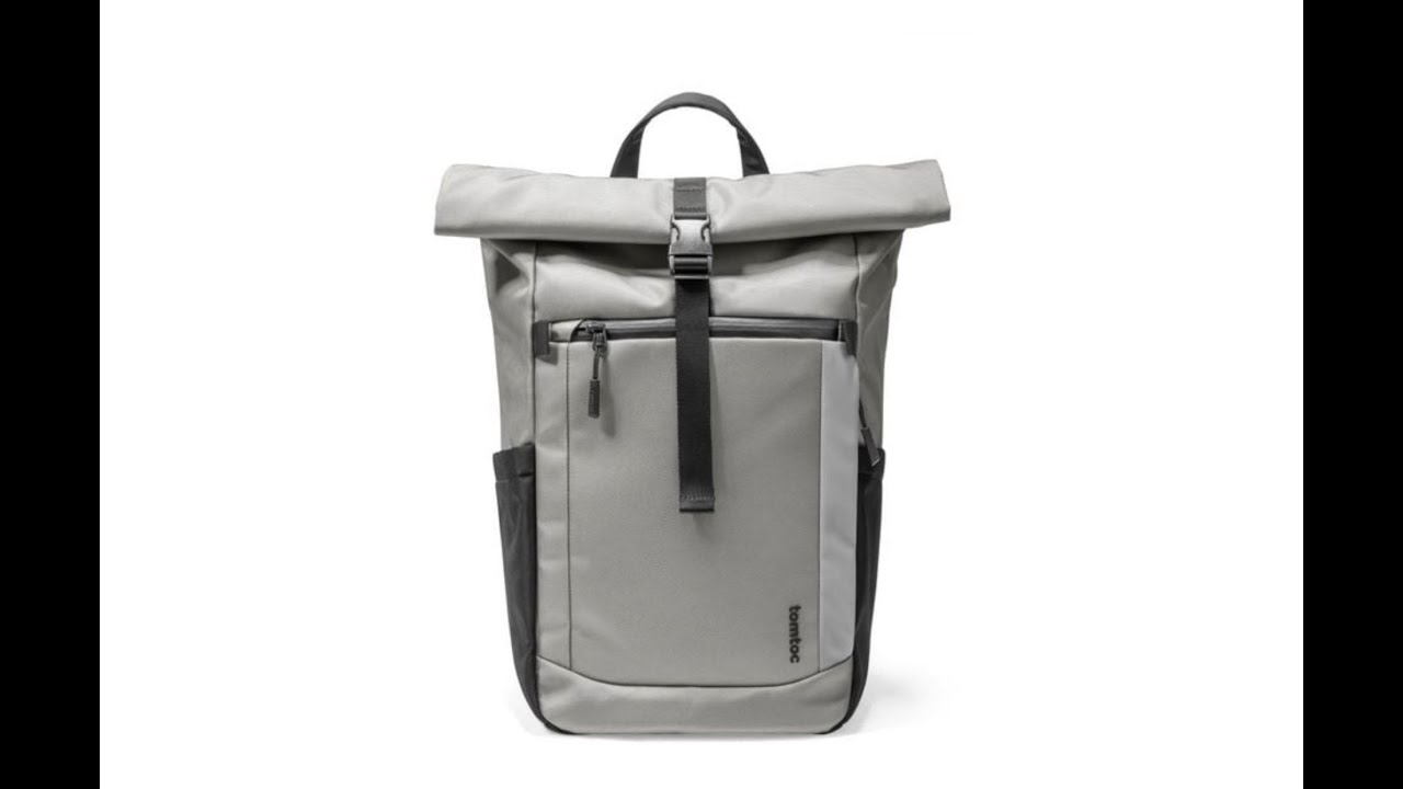 NMS Review: Tomtoc Navigator-T61 Rolltop Backpack 20L (Gray) - YouTube