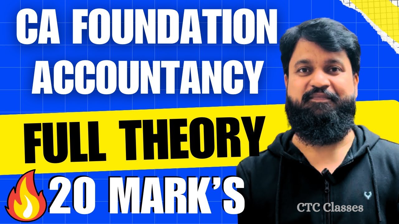 CA Foundation Accounts Theory I Full Syllabus I All IMPORTANT Questions ...