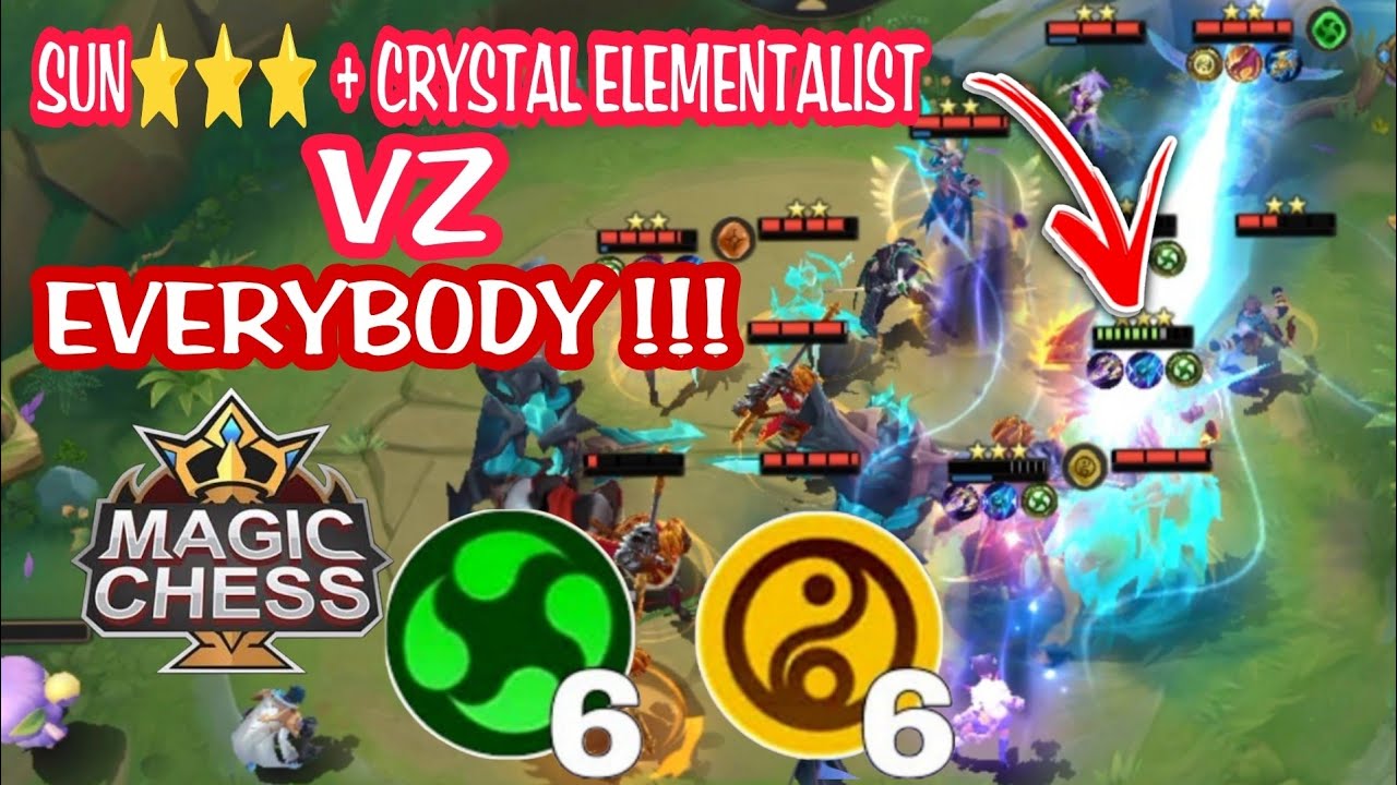 MAGIC CHESS GAMEPLAY SUN 3 STAR , 6 CADIA + 6 ELEMENTALIST ‼️ - YouTube