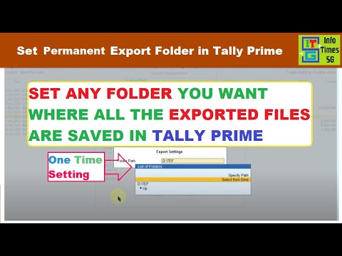 Set Exported Files Location in Tally Prime | Set Default Export Folder in Tally Prime - YouTube