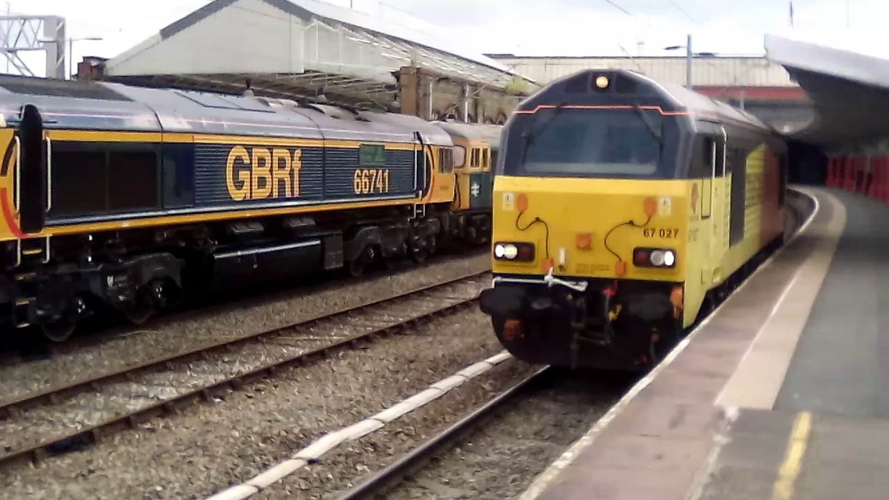 Colas Rail 67027 does a test run at Crewe 2/5/17 - YouTube
