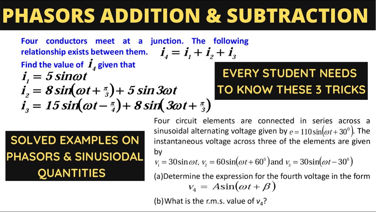 Every Student Must See This| Solved- Add & Subtract PHASORS # ...