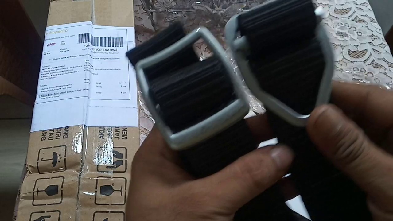UNBOXING Ikat pinggang tali canvas taktikal militer - YouTube