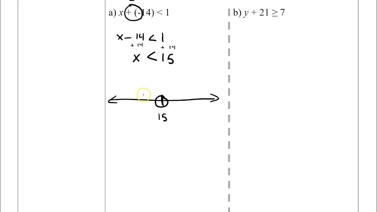 5 7 Solving inequalities using adding and subtracting 1 - YouTube