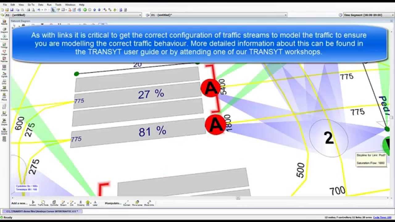 TRANSYT 15 - Lanes, Arms and Traffic Streams Overview - YouTube