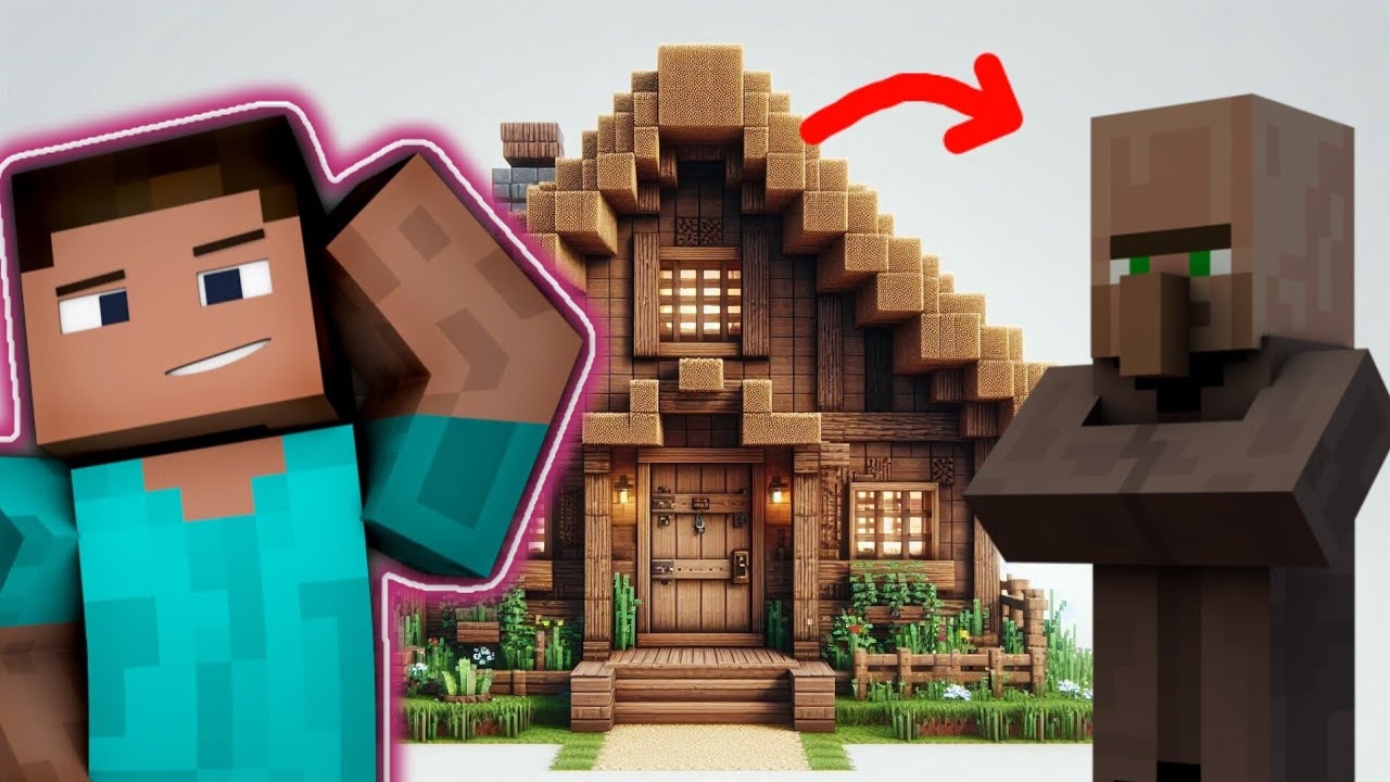 Let's build a house for our villager's in one block map minecraft| part ...