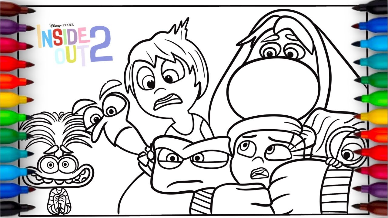 Inside Out 2 Coloring Pages | How to COLOR all Characters Emotion ...