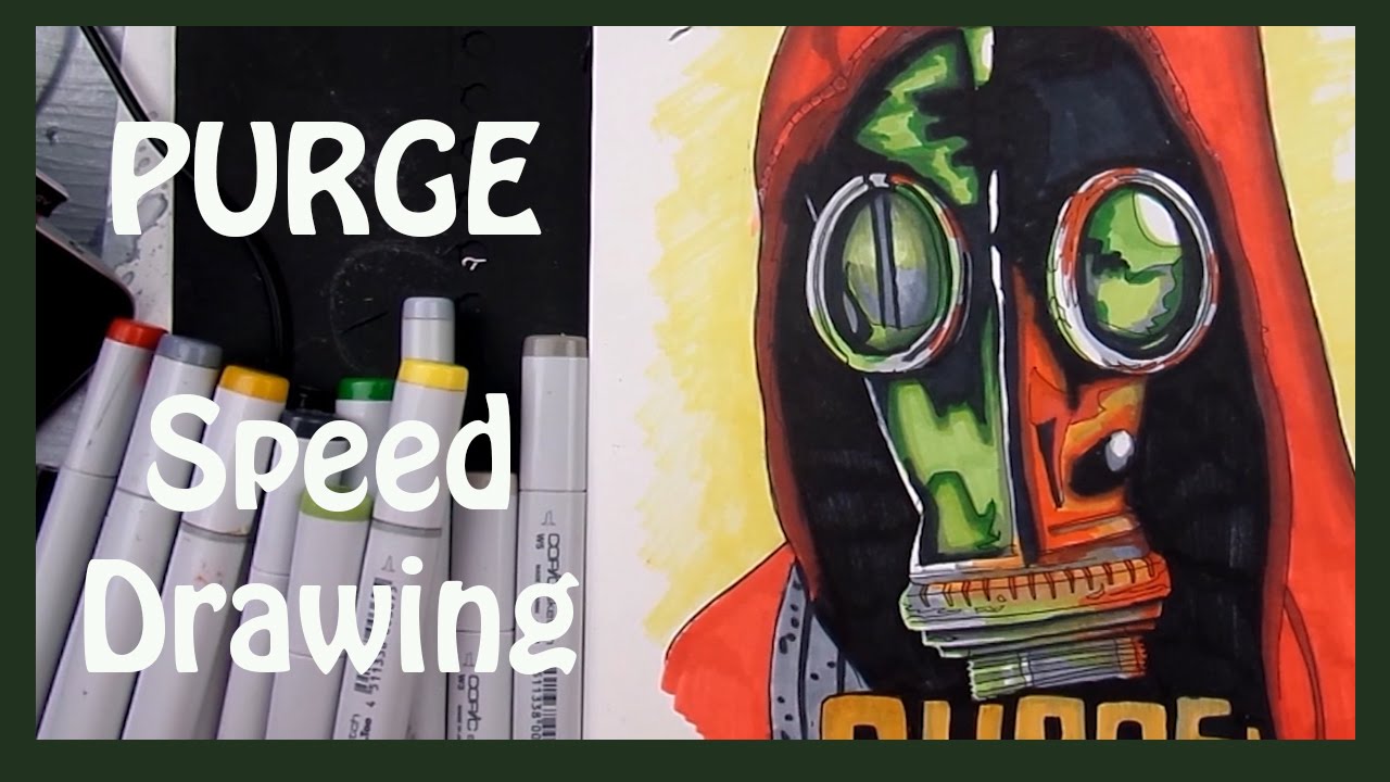 PURGE: Election Year Copic Marker Speed Drawing - YouTube