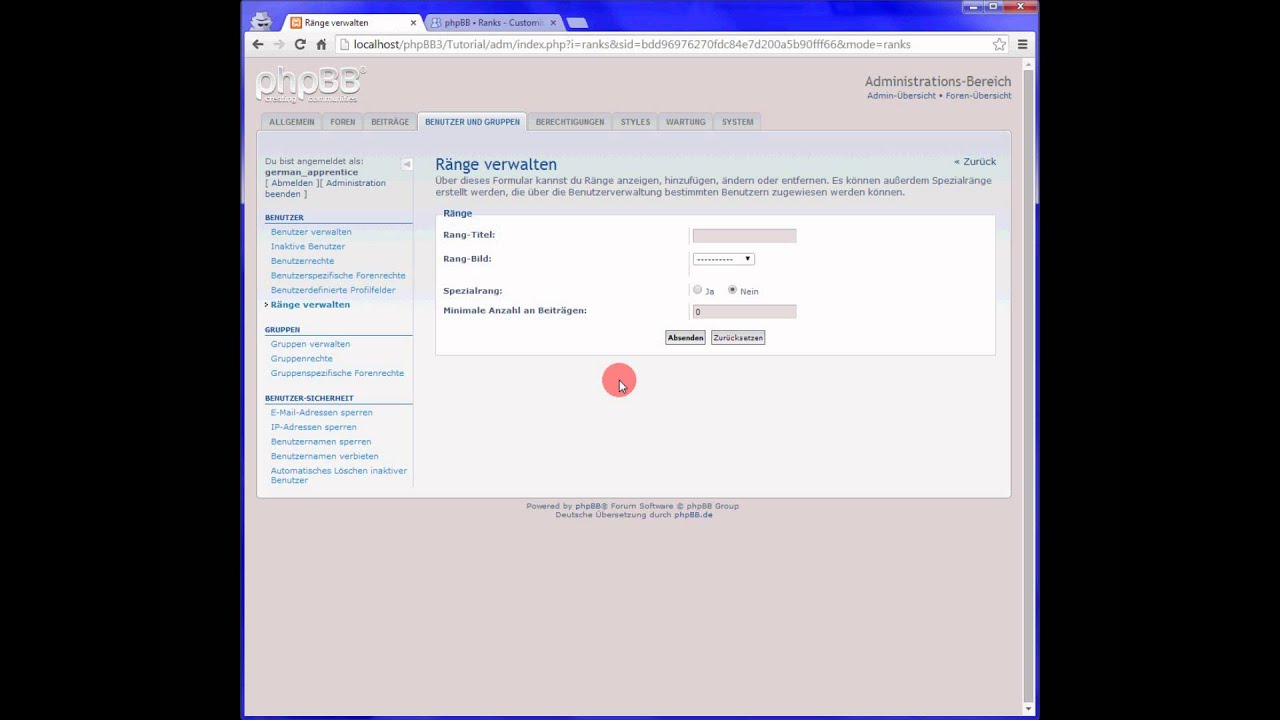 phpBB-Tutorial: Ränge erstellen 3.0.12 - YouTube