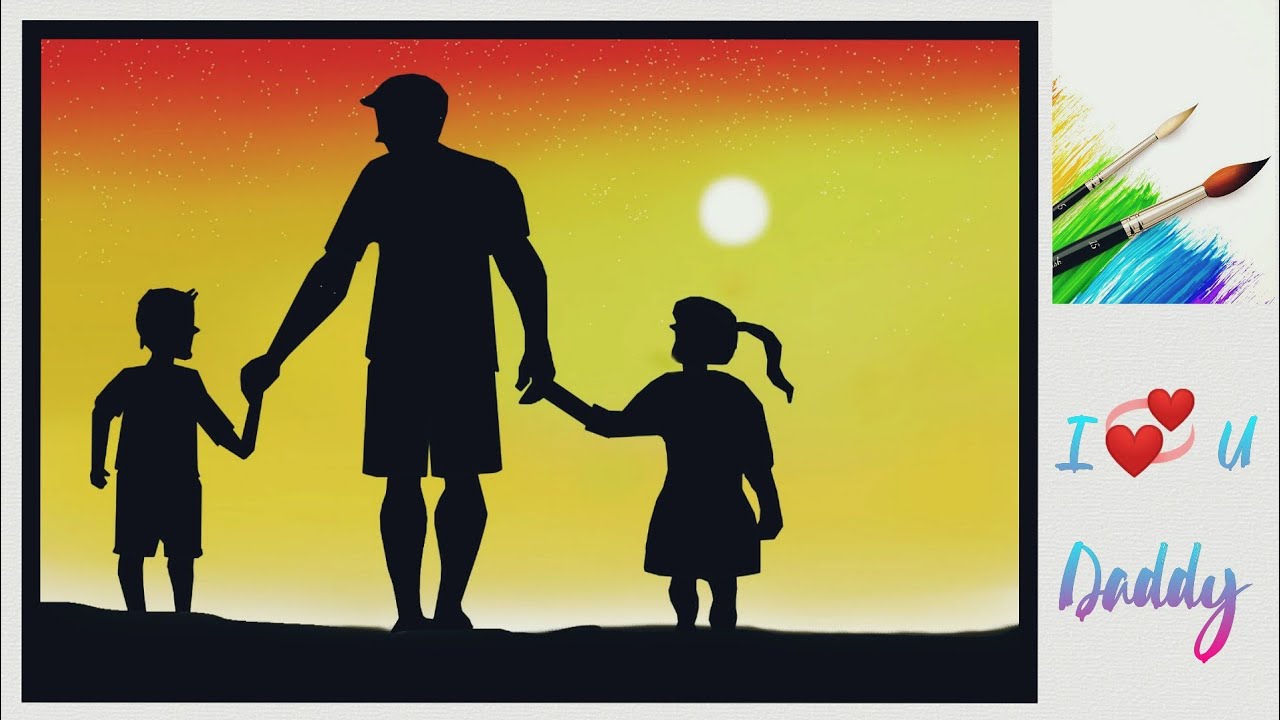 Father's Day Drawing l Digital Art Drawing step by step - YouTube