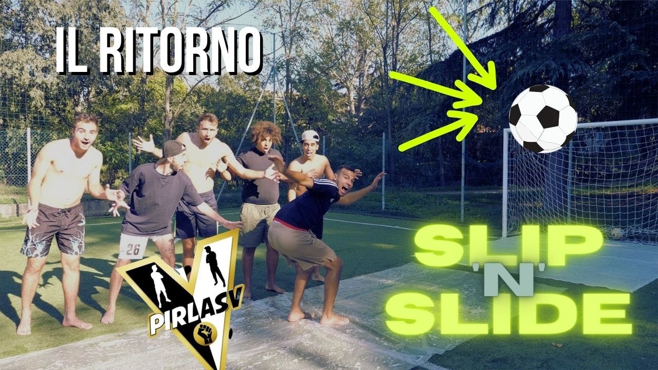 SLIP 'N' SLIDE CROSSBAR FOOTBALL CHALLENGE CON PIRLASV - YouTube