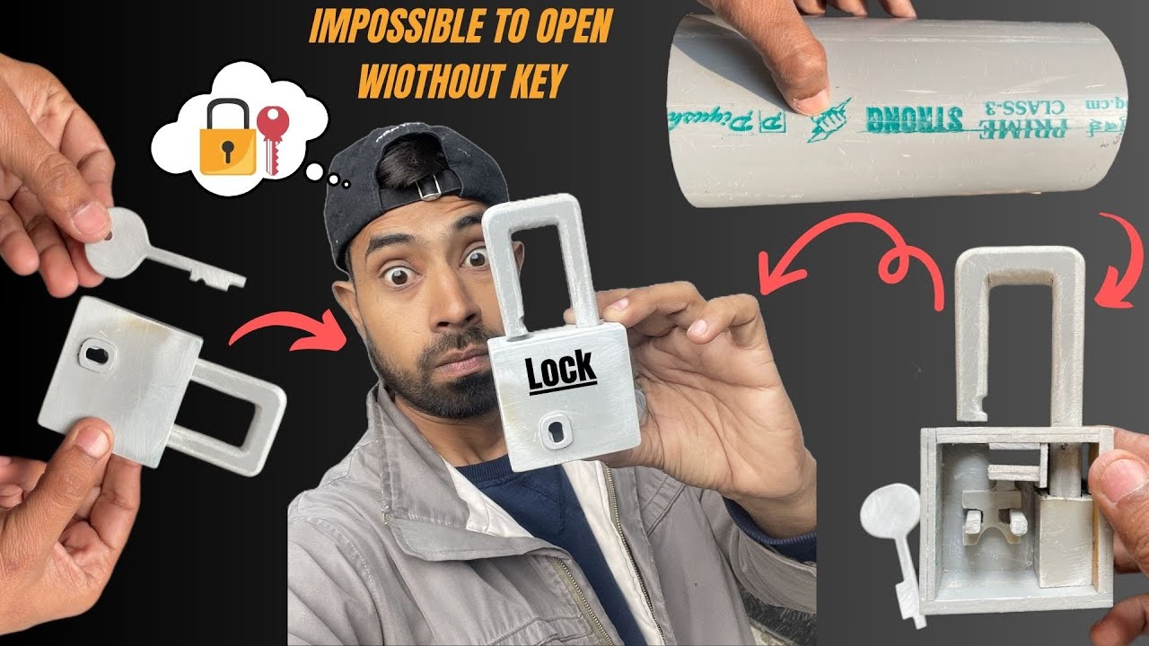 Heavy Duty Key Lock DIY From PVC Pipe Use | Real Working Door Lock Make ...