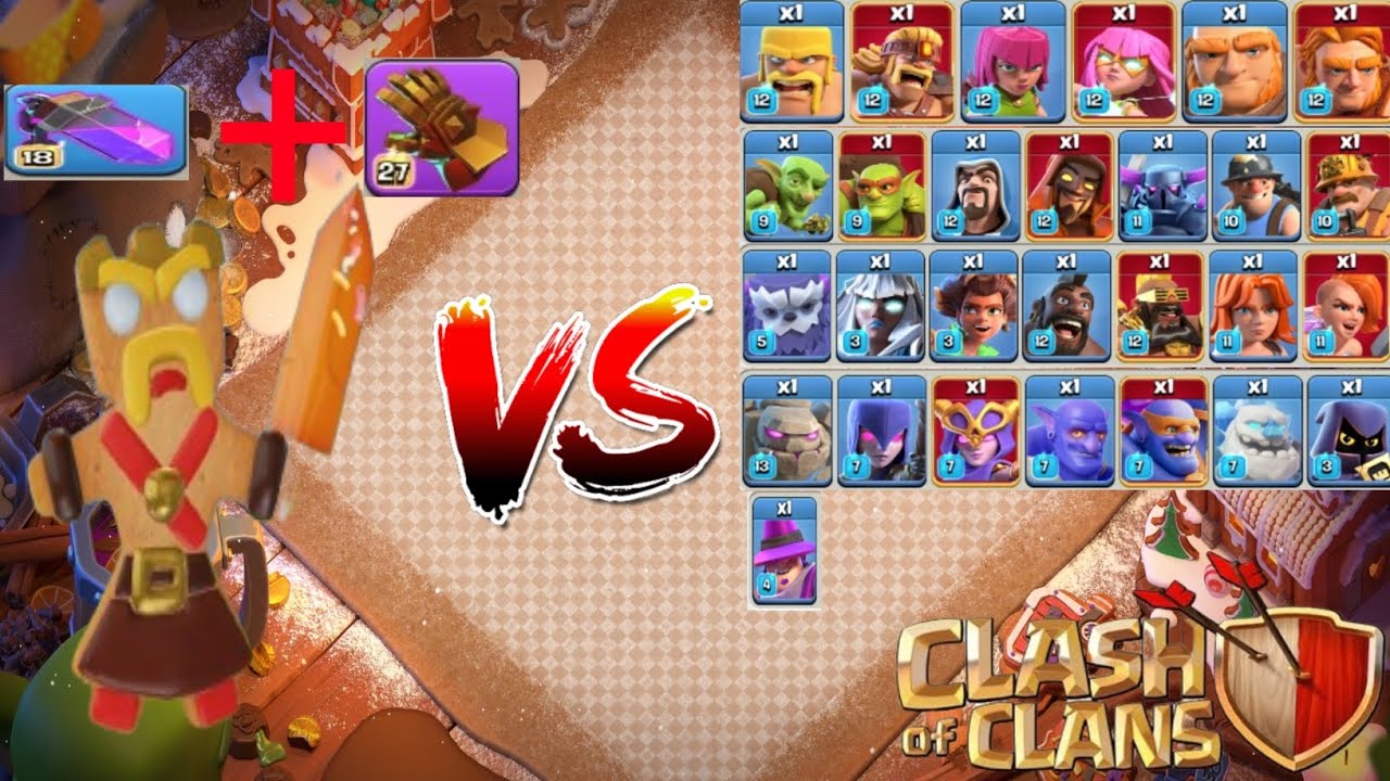 Gingerbread King Level 20 + Equipment Max VS All Troops - Clash of ...