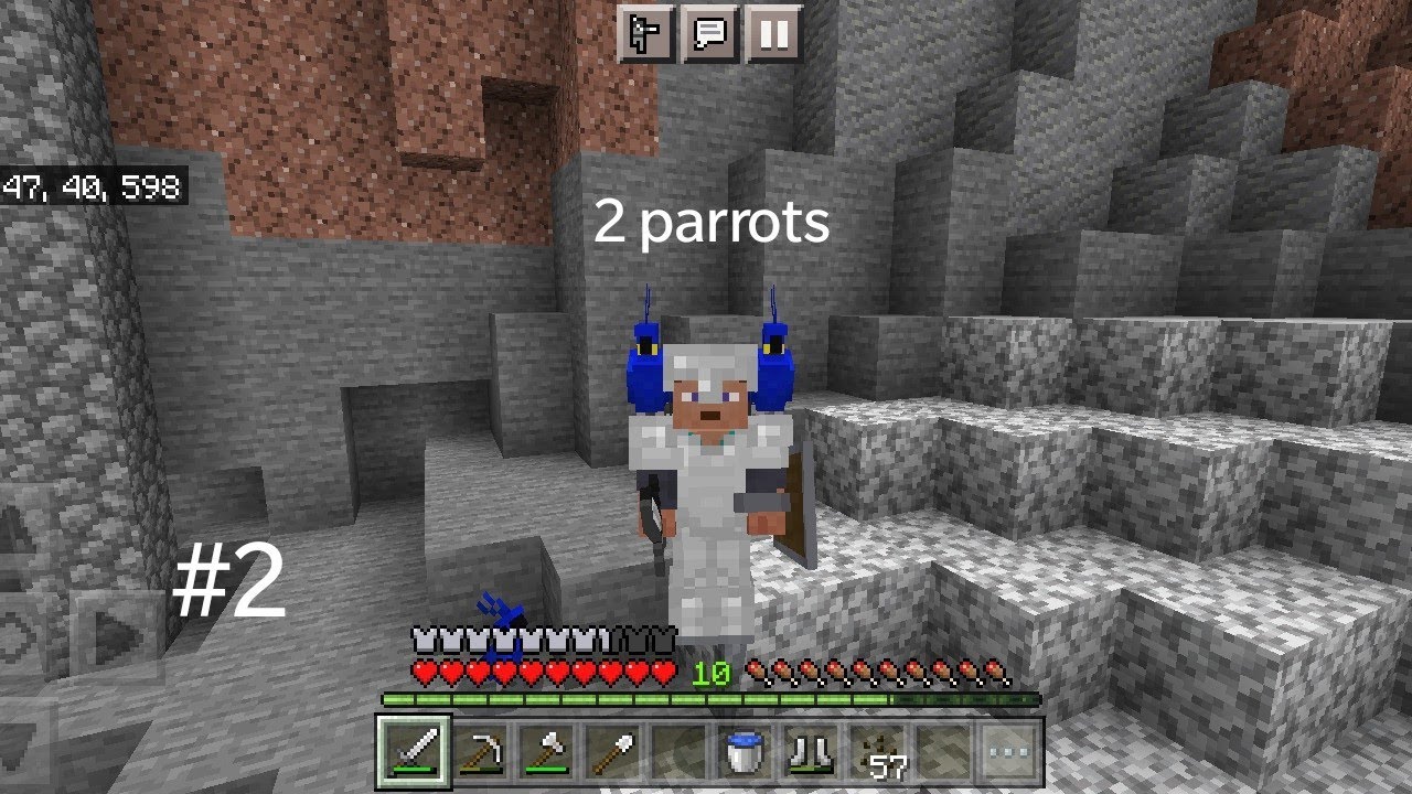 minecraft survival series #2 i tamed parrot in minecraft - YouTube