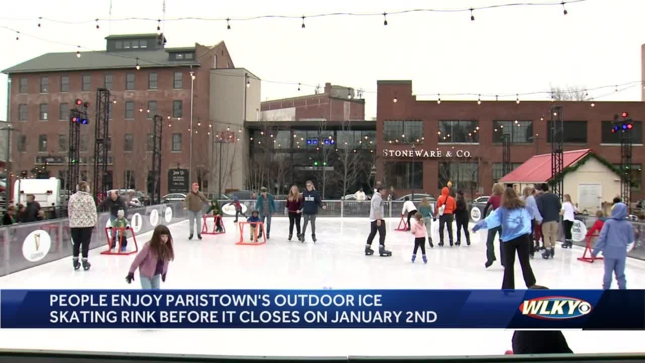 Skaters take to the ice before Paristown ice rink closes - YouTube