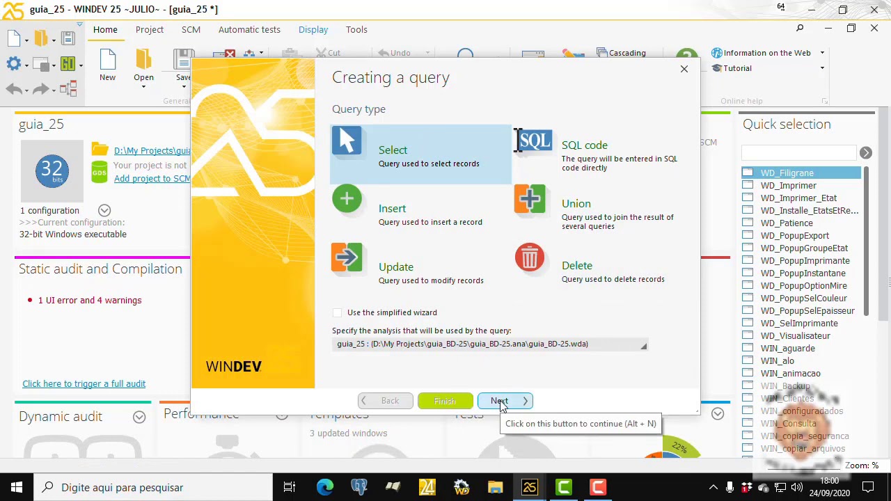 Guia Windev 25 - aula 227 - Editor de Queries - Conheça - YouTube