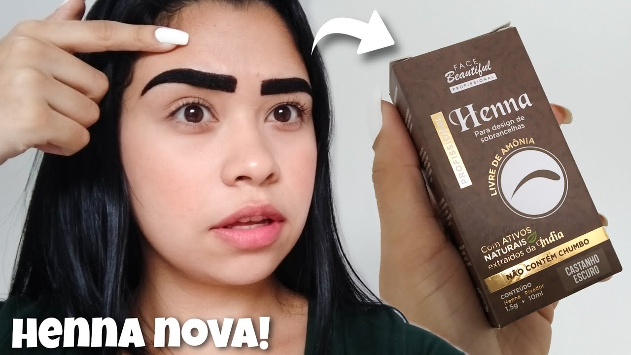 TESTEI a HENNA da Face Beautiful cor castanho escuro - YouTube