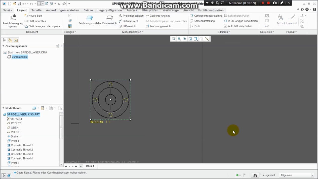 CREO Zeichnungserstellung - Teil 1 - YouTube