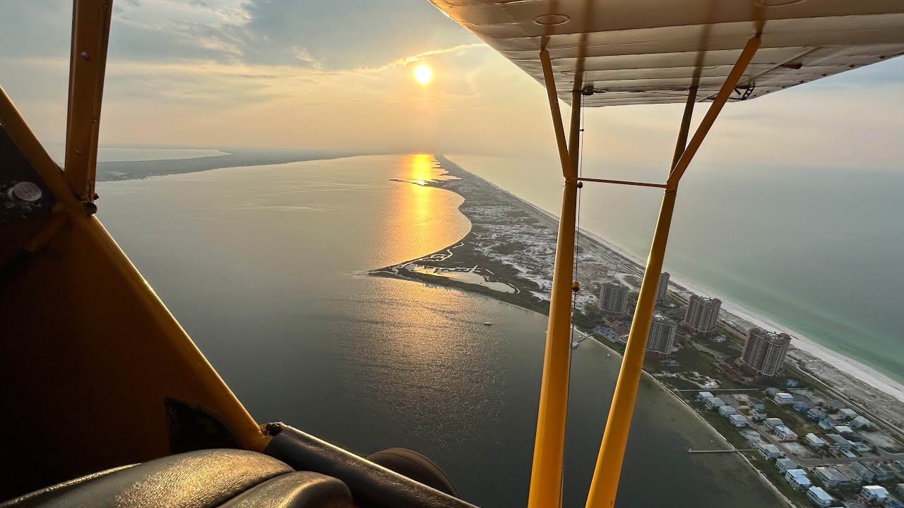 ASMR Piper J3 Cub Dawn Flight Florida Panhandle August 2024 - YouTube
