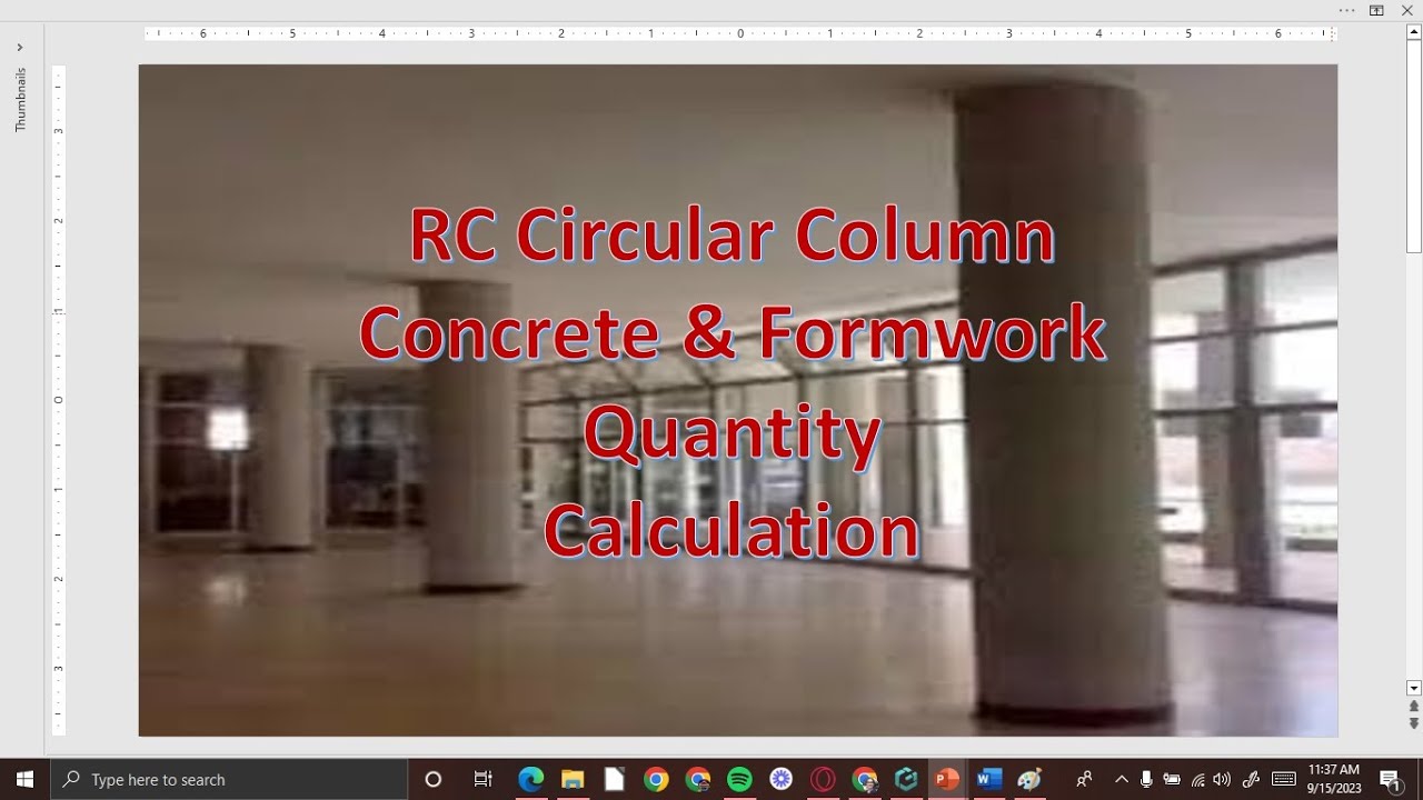Concrete and Shuttering Quantity Calculation for Circular Column - YouTube