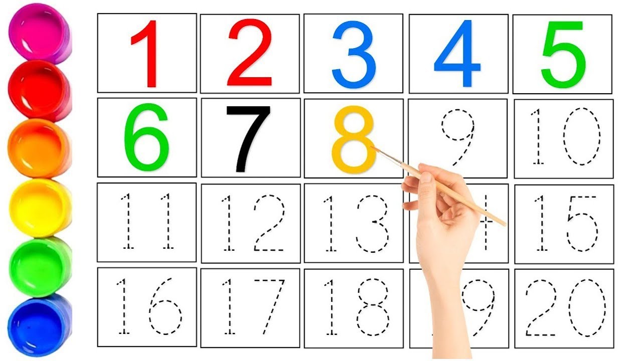 1234, counting 123, numbers writing, child learning - YouTube