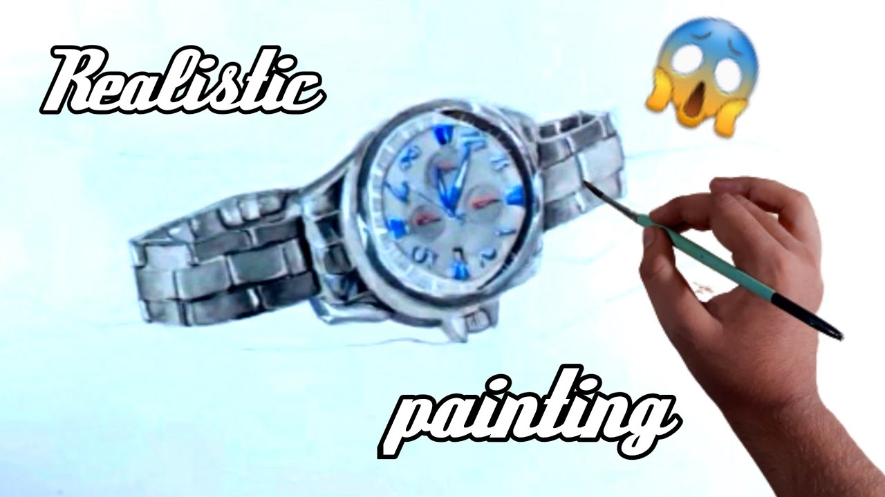 3d drawing of a watch / How to draw Realistic watch with watercolors. # ...