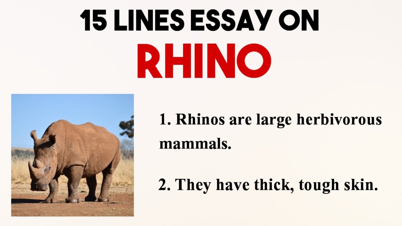 10 Lines Essay On Rhino | 15 Sentences About Rhino In English | Easy ...