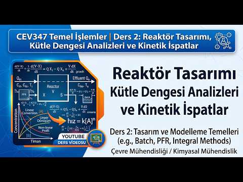 CEV347 Temel İşlemler | Ders 2: Reaktör Tasarımı, Kütle Dengesi Analizleri ve Kinetik İspatlar