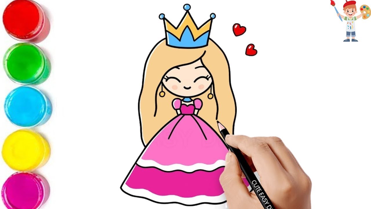 HOW TO DRAW A PRINCESS Easy Drawing@TishaArtGallery - YouTube