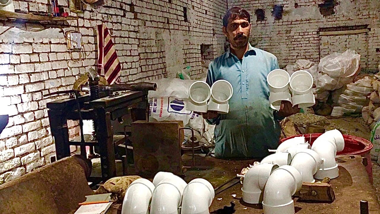 Production Of Plastic Pipe Elbow || How To Make Joint Of PVC Pipe - YouTube