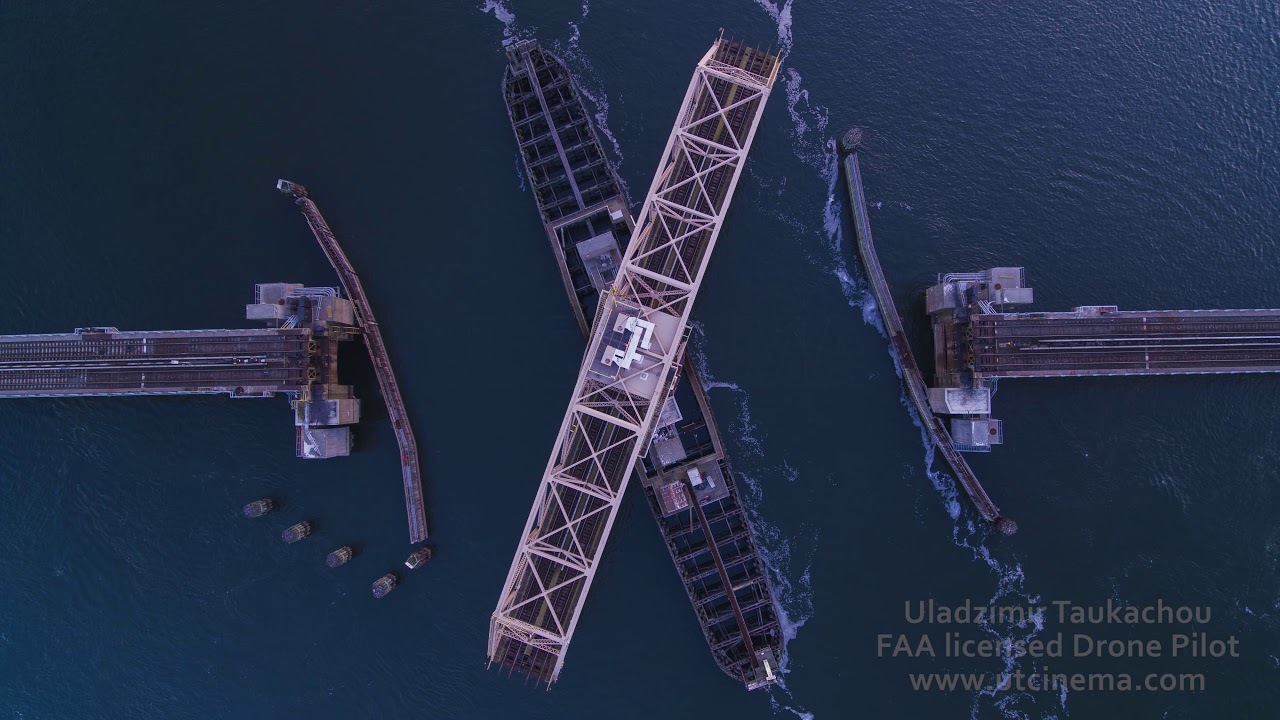 Broad Channel Bridge closing birds eye veiw 5K (Arverne, NY) - YouTube