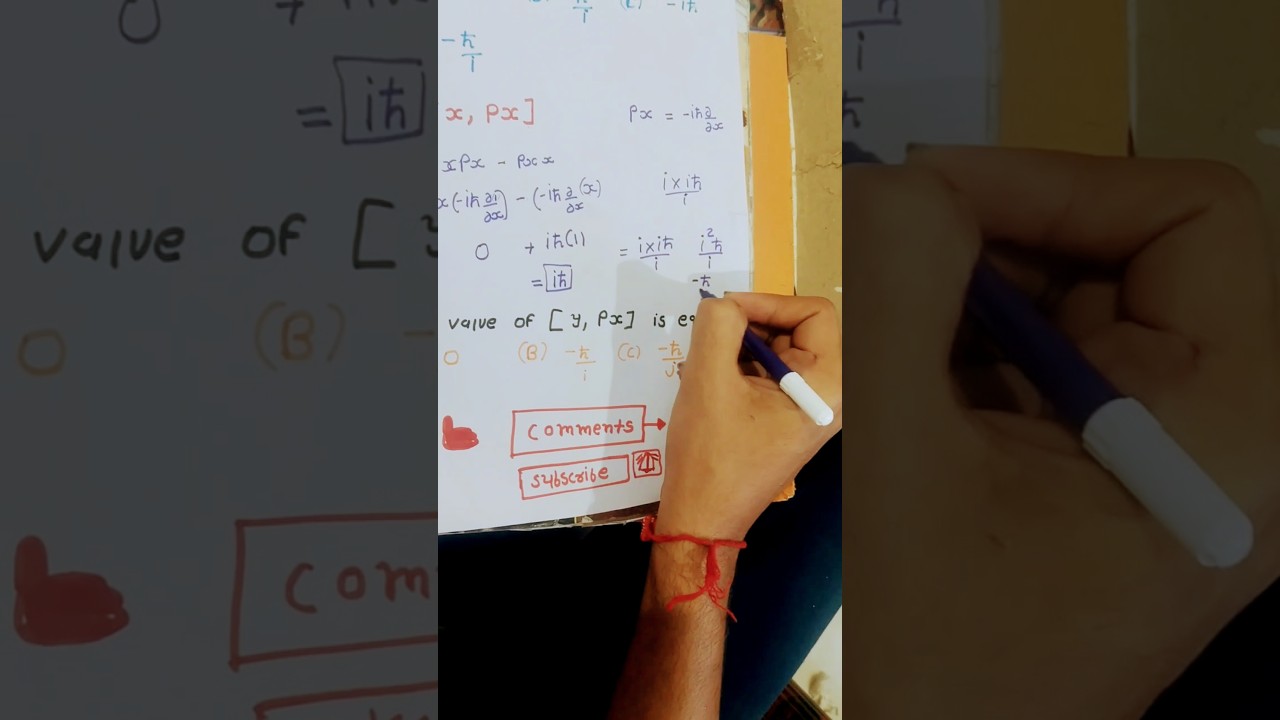 operation of commutator [x,px] #iitjam #science #chemistrytopic # ...