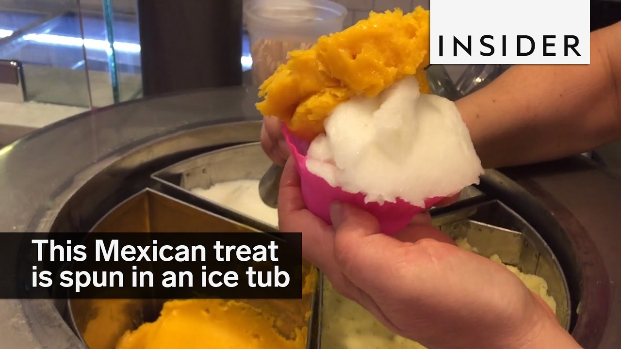 This Mexican treat is spun in an ice tub for an hour - YouTube