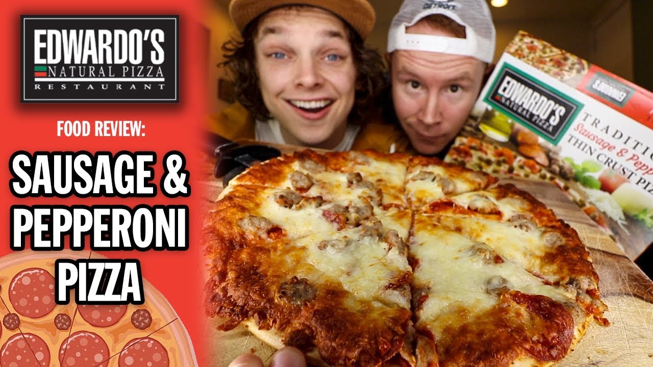 Edwardo's Frozen Sausage & Pepperoni Thin Crust Pizza Food Review - YouTube