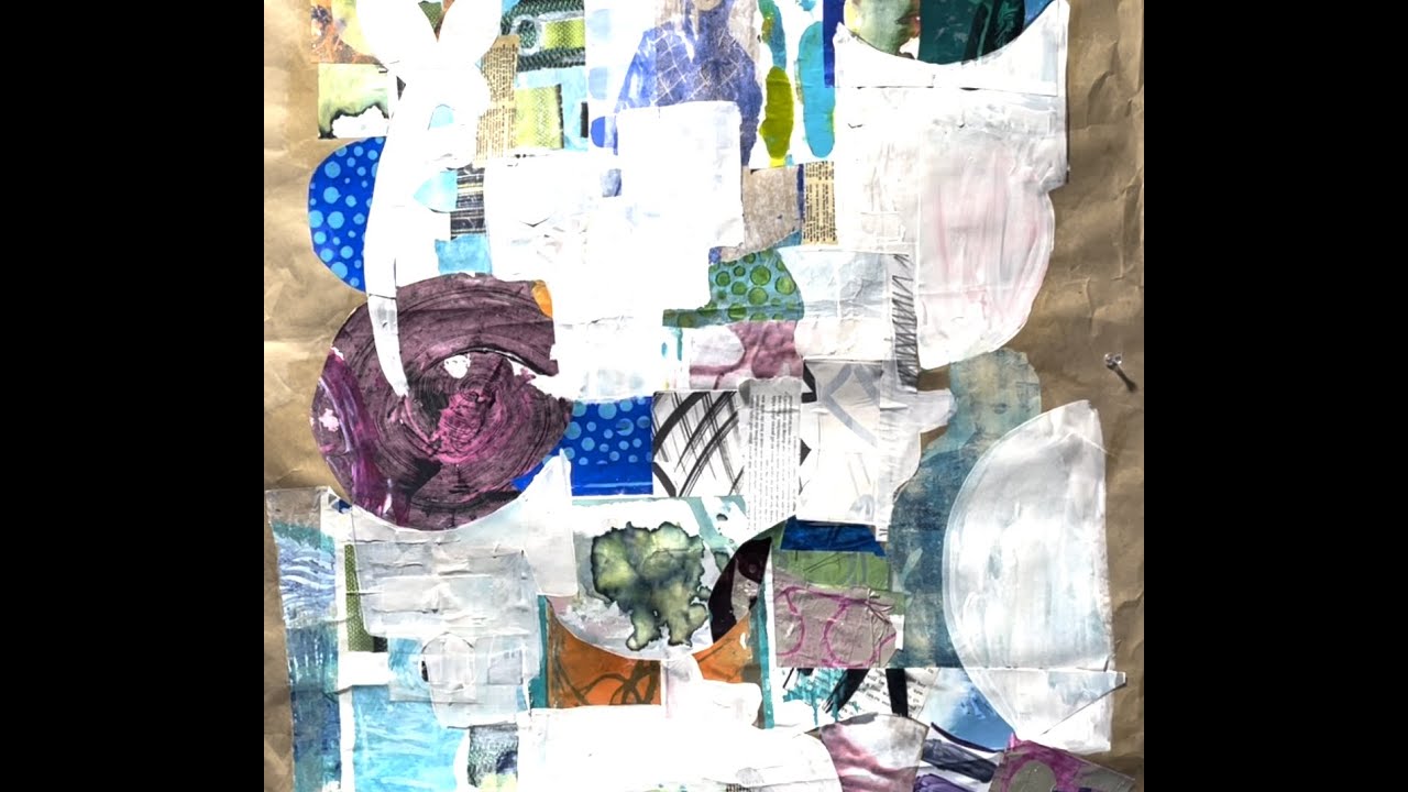 Using Shape Templates in Abstract Mixed Media Collages - YouTube