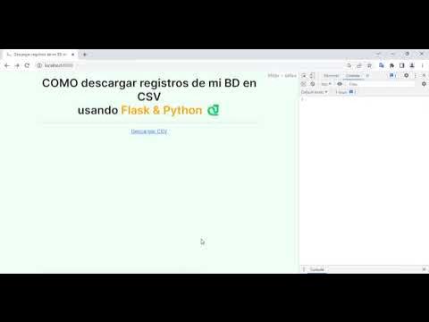 𝘾𝙤𝙢𝙤 𝙙𝙚𝙨𝙘𝙖𝙧𝙜𝙖𝙧 𝙧𝙚𝙜𝙞𝙨𝙩𝙧𝙤𝙨 𝙙𝙚 𝙢𝙞 𝘽𝘿 𝙚𝙣 𝘾𝙎𝙑 𝙪𝙨𝙖𝙣𝙙𝙤 𝙁𝙡𝙖𝙨𝙠 𝙮 𝙋𝙮𝙩𝙝𝙤𝙣🐍 - YouTube
