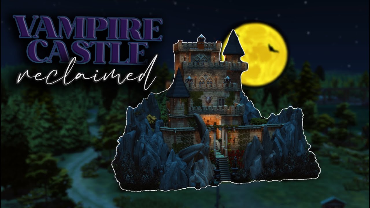 Sims 4 Vampire Castle Tour | No CC Moonwood Mill Build - YouTube