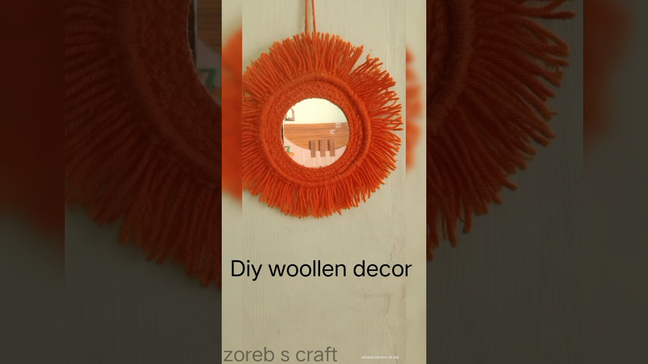 How To Making woollen mirror decor craft - YouTube