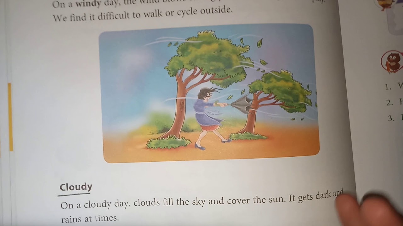 Class 1/ lesson 8/ Windy and cloudy weather - YouTube