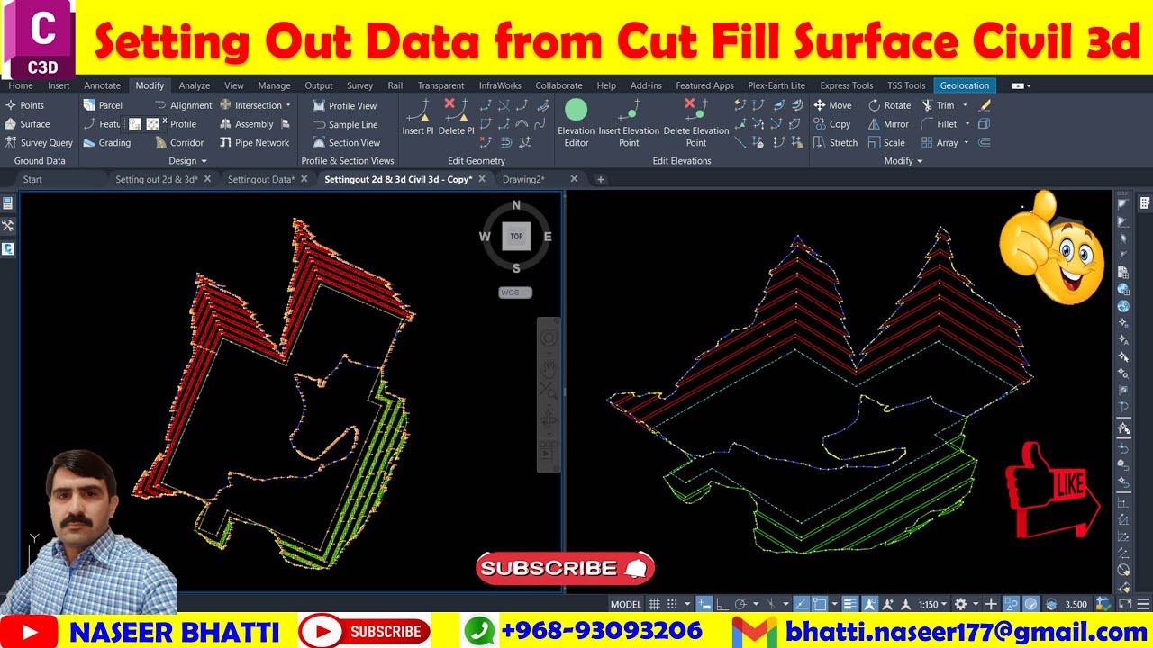 Setting out Data from Cut fill Surface in Civil 3d | Setting Out Data ...